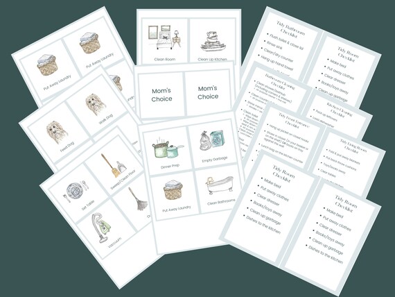 Printable Watercolor Chore Chart Cards and Daily Routine - Etsy