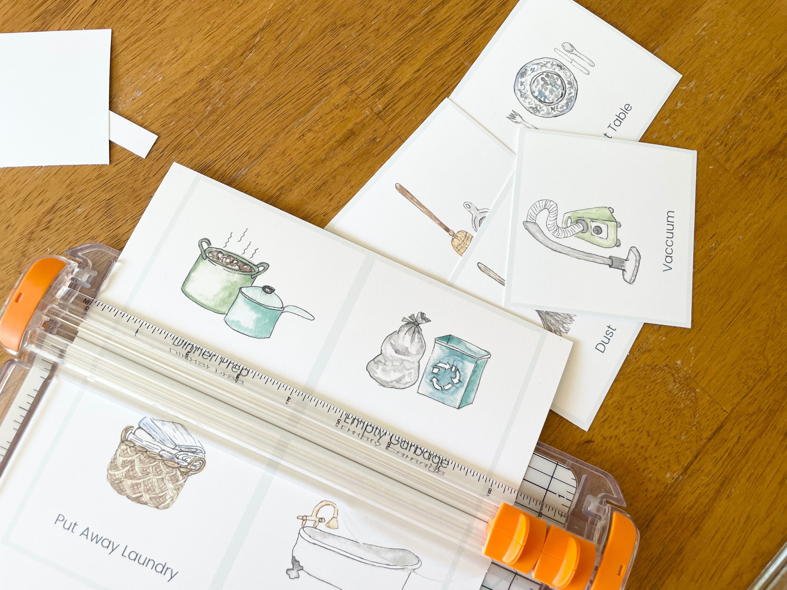 Printable Watercolor Chore Chart Cards and Daily Routine Checklists ...