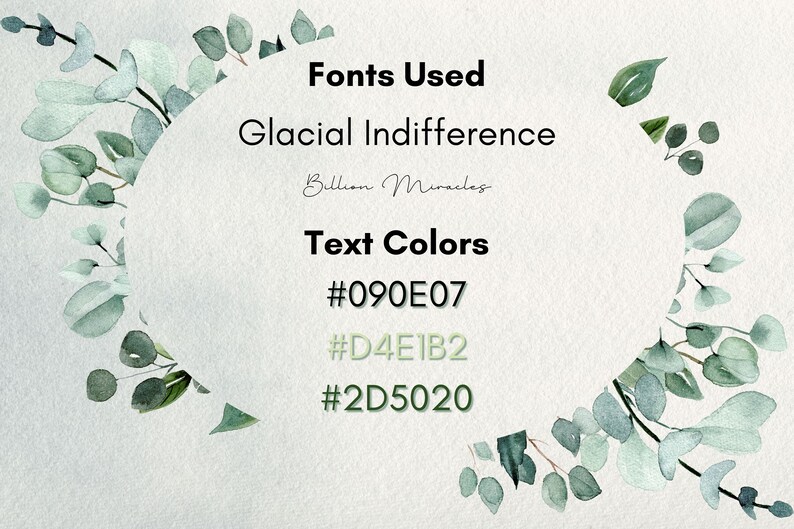 2024 Eucalyptus Monthly Calendar Canva Template - Etsy