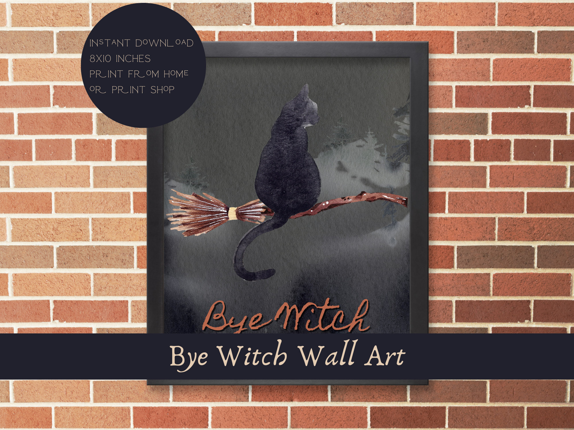 Bye Witch Funny Halloween Wall Art - Etsy