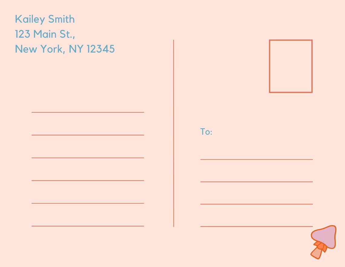 Retro Postcard, Digital Printable, Editable Canva Template, 5.5 X 4.25 ...