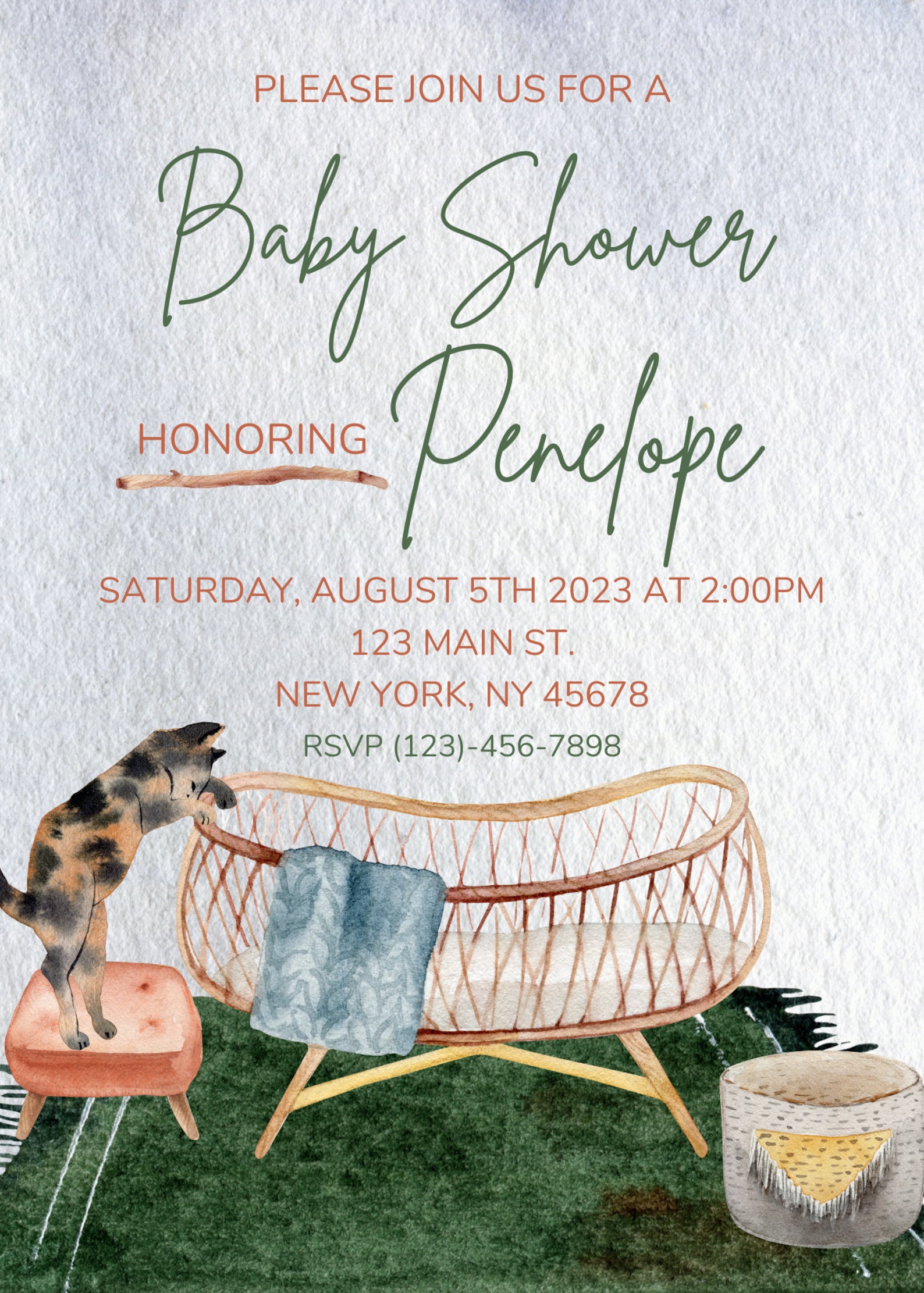 Cat Baby Shower Invitation Bundle, Baby Shower, Baby Shower Invitation ...