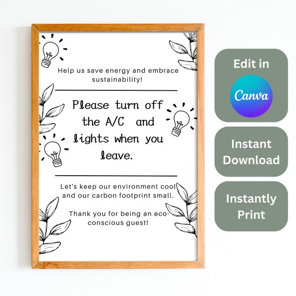 Turn off Ac Sign - Etsy