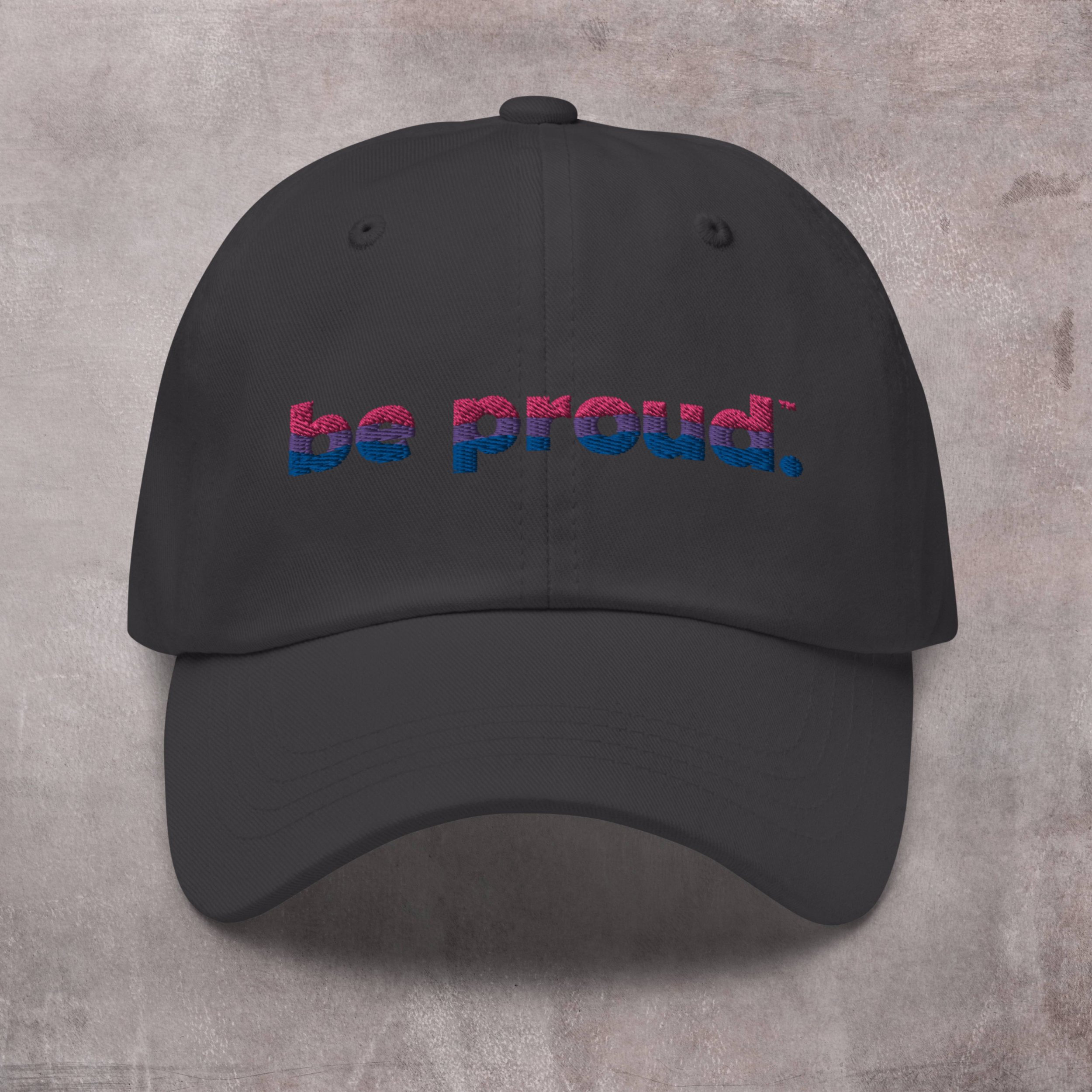 Bisexual Striped "be Proud" Classic Dad Hat | Bi Pride Embroidered Hat ...