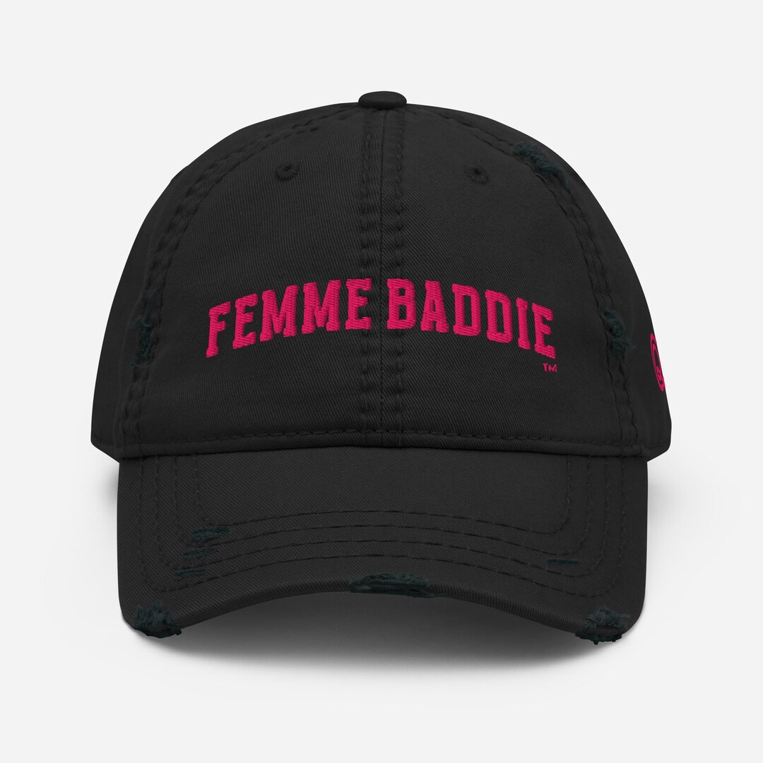 WLW Pride Embroidered Hat | "femme Baddie" Distressed Dad Hat | Subtle ...