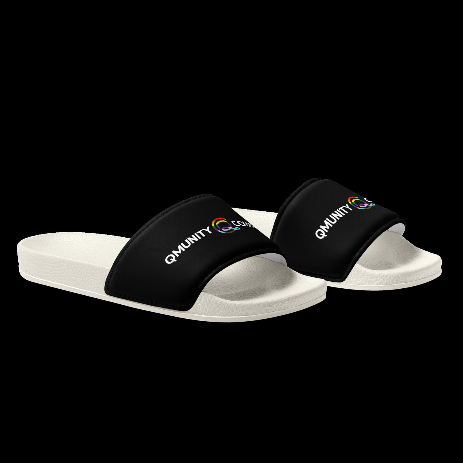 Women's QMUNITY COUTURE Designer Logo Slide Sandals | LGBTQ Pride Slip ...