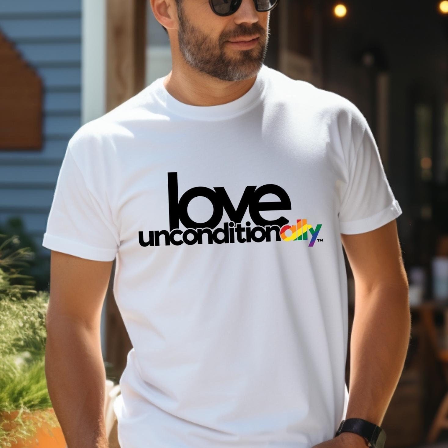 Gay Lesbian Ally "love Unconditionally" Unisex T-shirt | LGBTQ+ Support Tees | Gay Pride Shirt ...