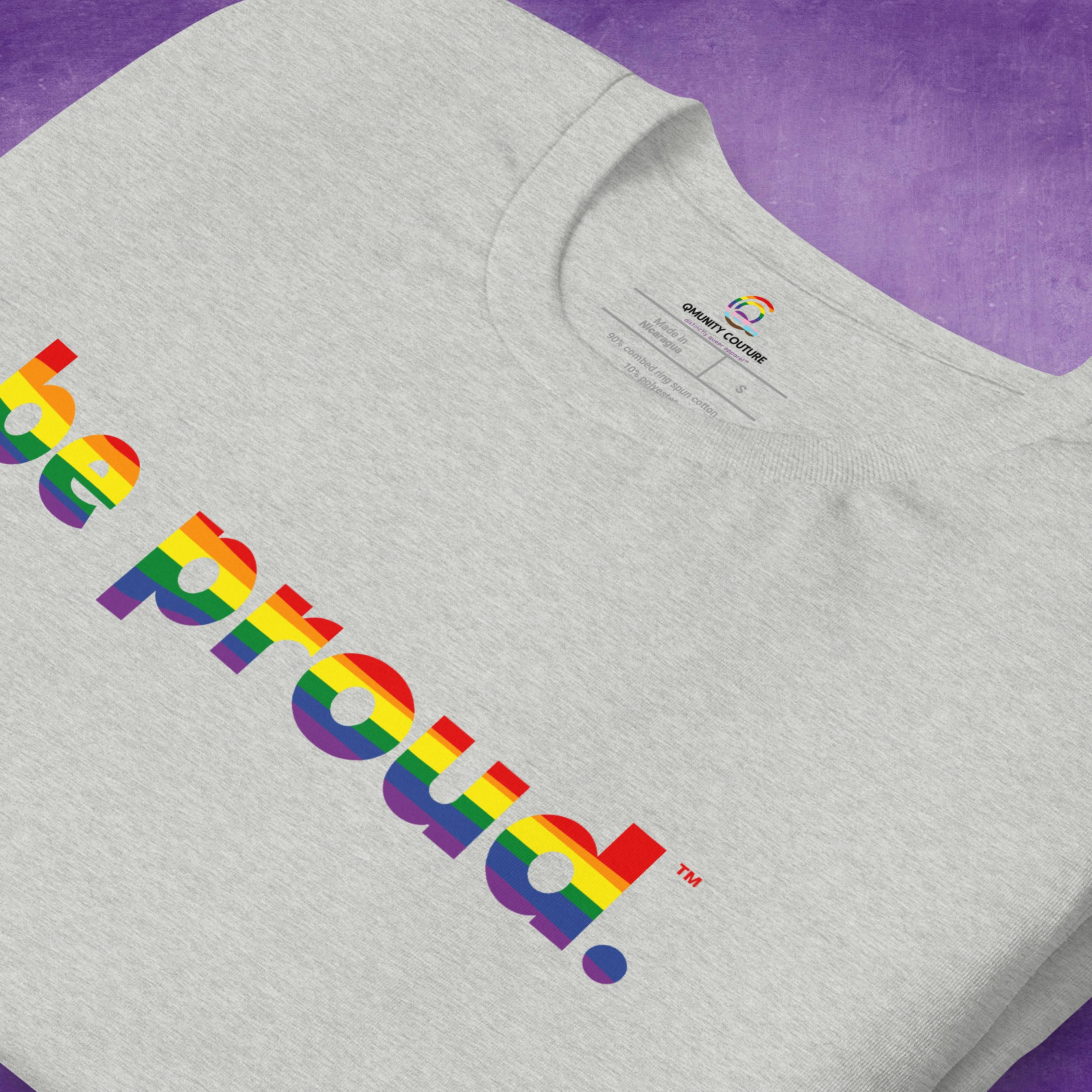 Rainbow Striped "be Proud" Unisex T-shirt | Gay Tees | Pride Month ...