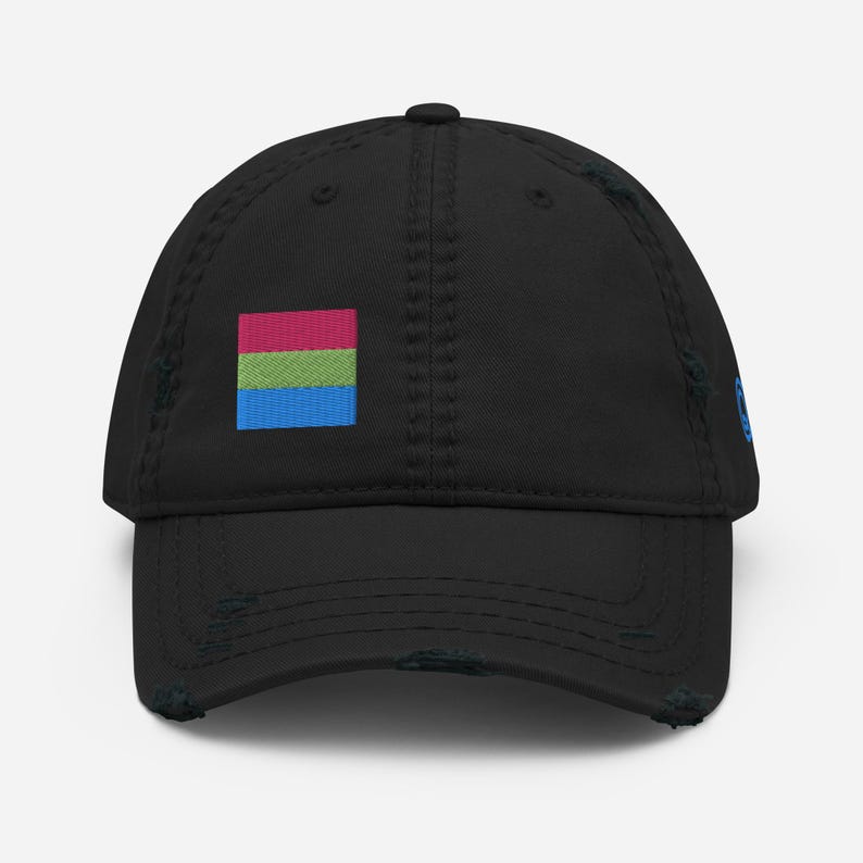 Polysexual Pride Flag Embroidered Hat Poly Pride Distressed Dad Hat ...