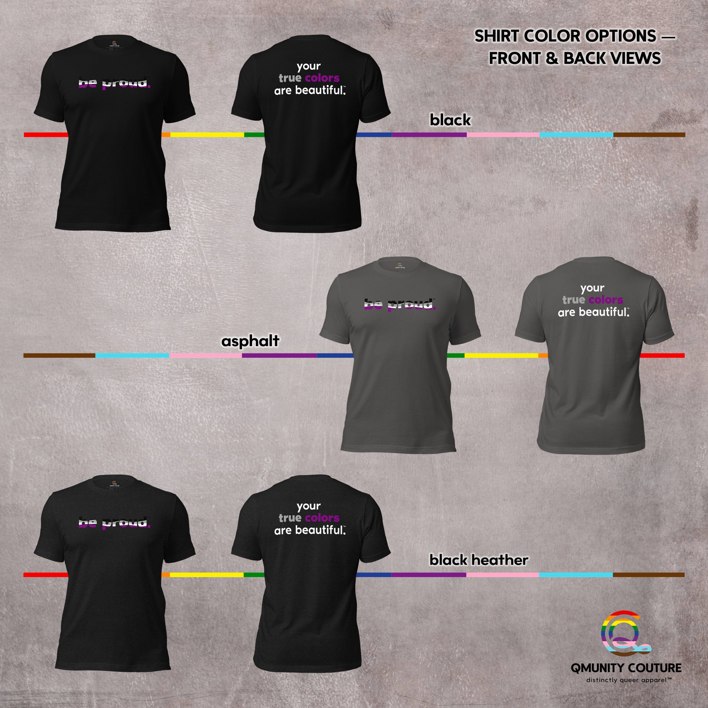 Asexual Striped be Proud Unisex T-shirt Asexual Tees LGBTQIA Clothing ...