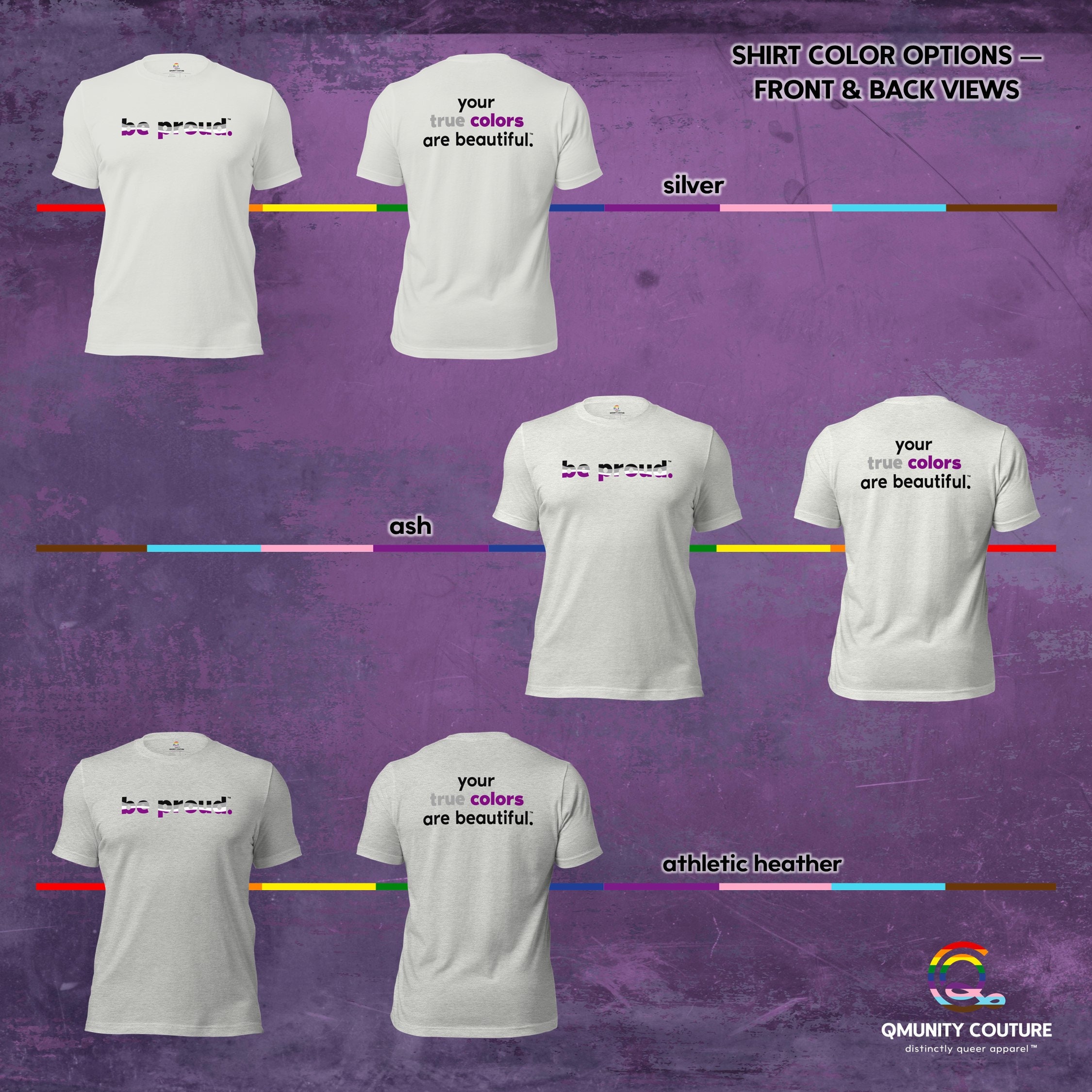 Asexual Striped be Proud Unisex T-shirt Asexual Tees LGBTQIA Clothing ...