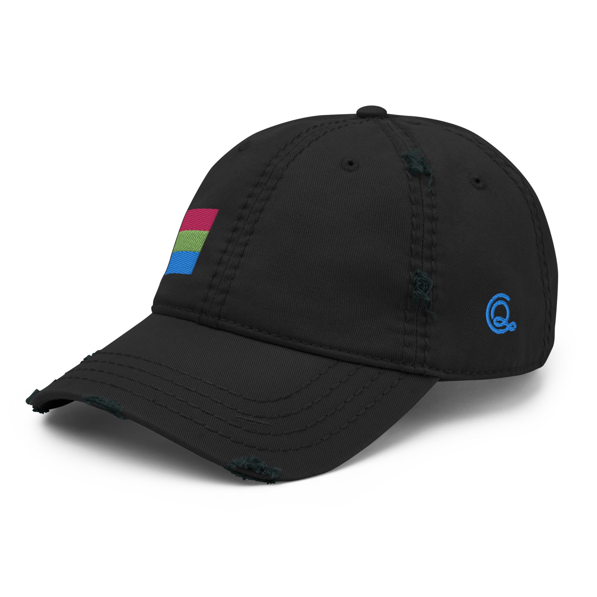 Polysexual Pride Flag Embroidered Hat Poly Pride Distressed Dad Hat ...