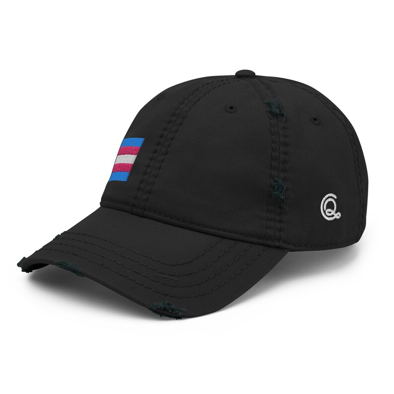 Transgender Pride Flag Embroidered Hat | Trans Pride Distressed Dad Hat ...