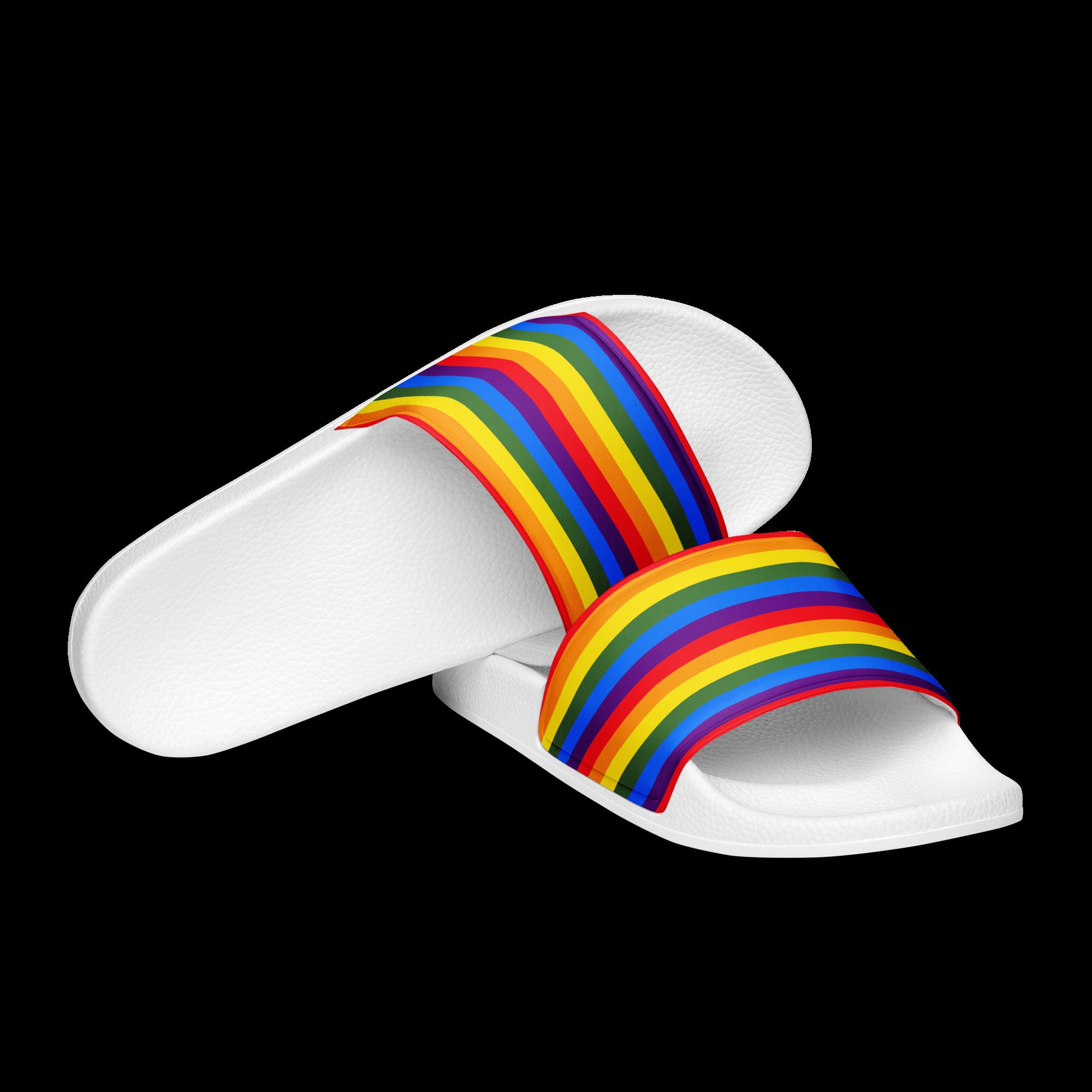 Women's Rainbow Striped Slide Sandals Gay Lesbian Pride Shoes LGBTQ ...