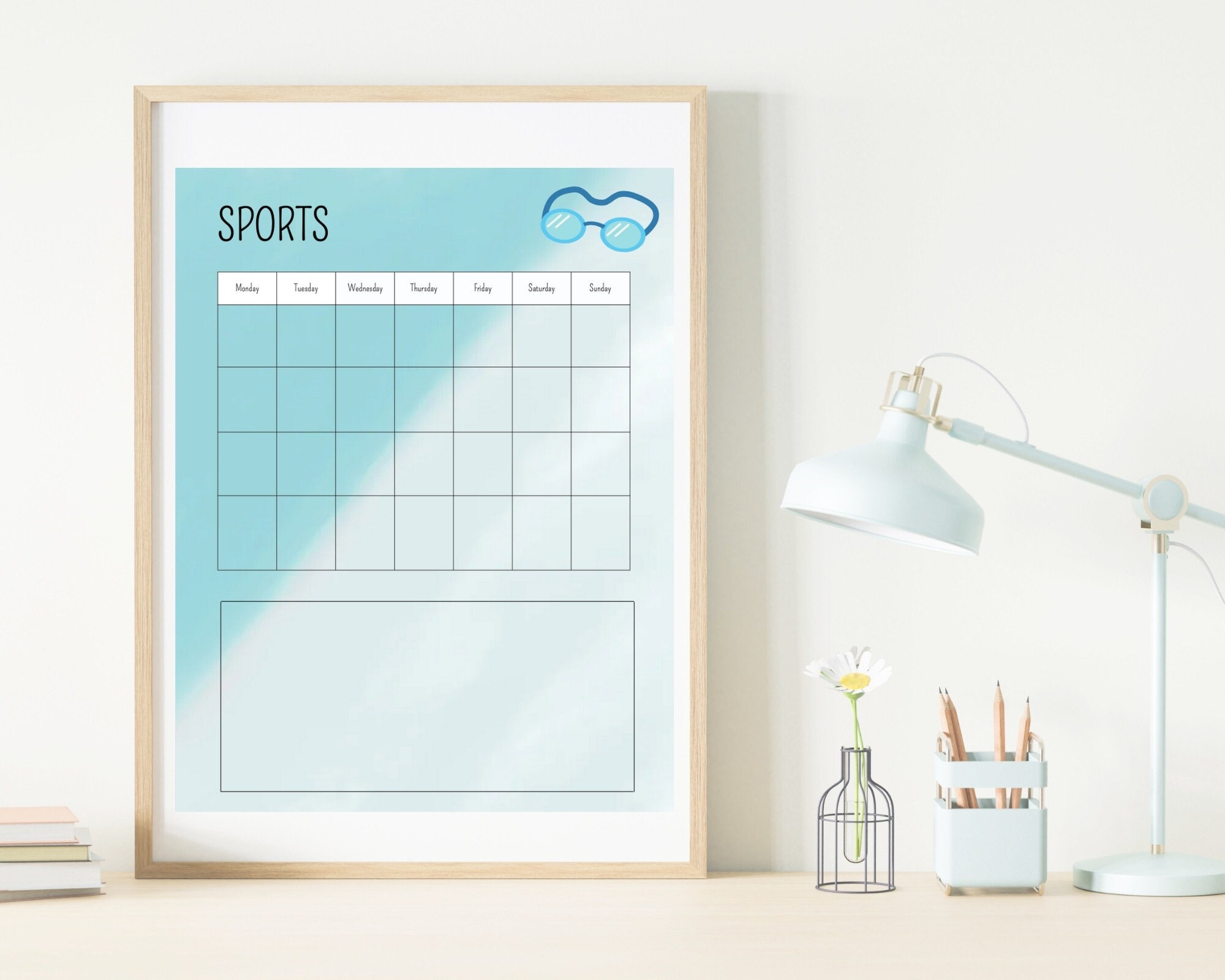 Sports Themed Printable Calendar - Etsy
