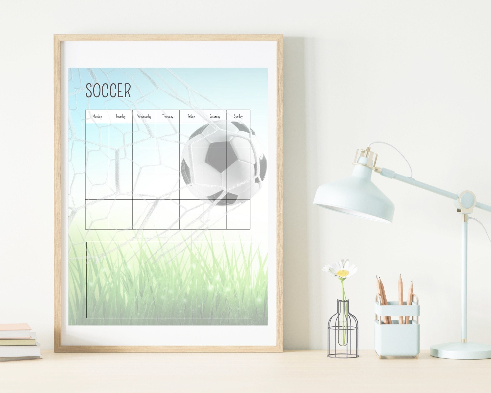 Sports Themed Printable Calendar - Etsy