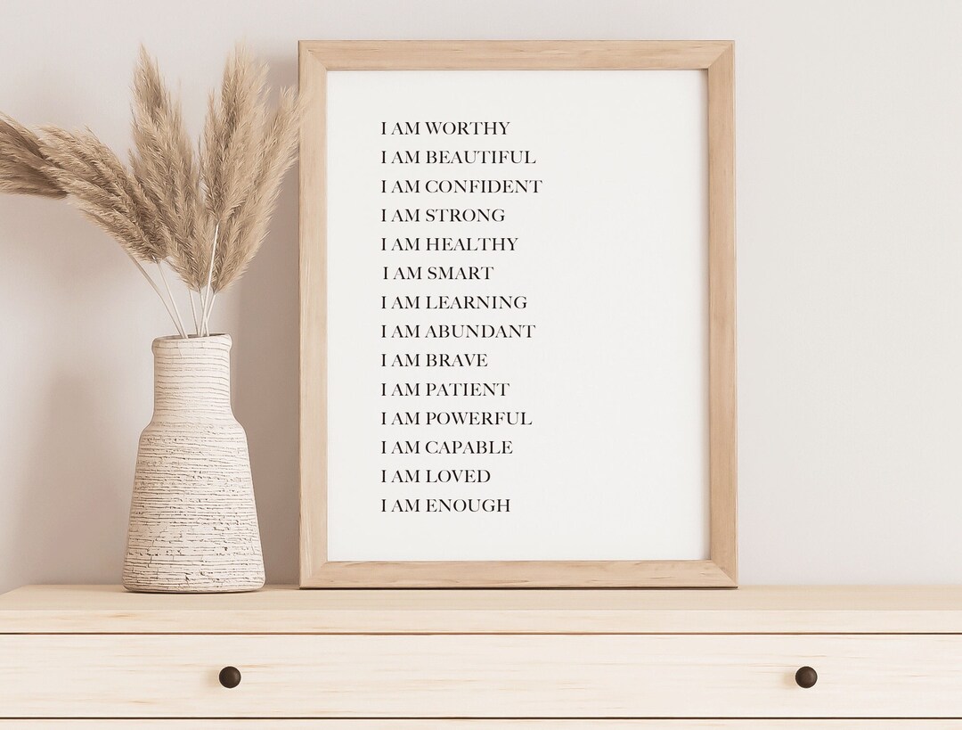 Daily Affirmations Motivation Quote | Positive | Print Wall Art ...