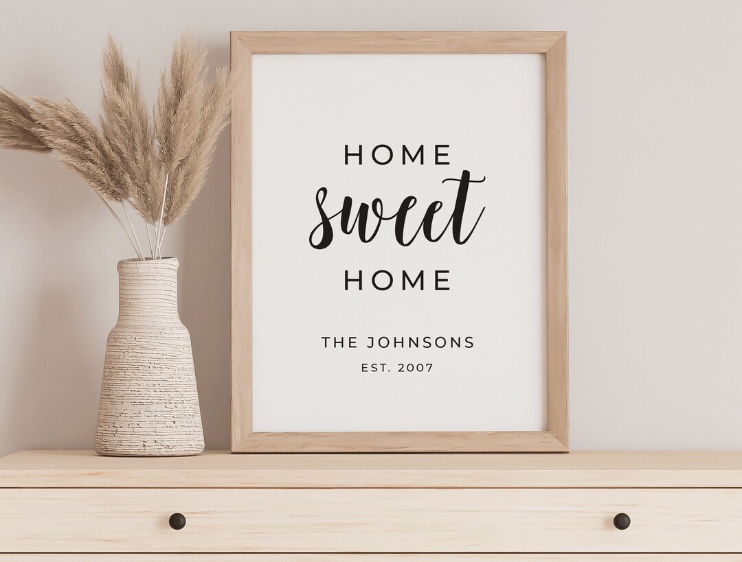 Welcome Home Print Custom Printable, Personalized Sign | Home Wall ...
