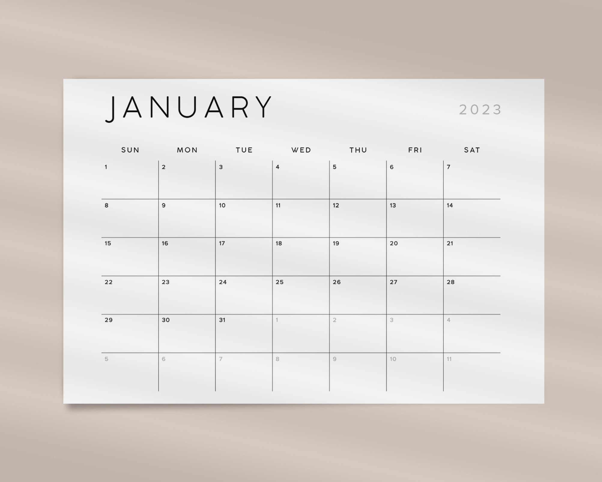 2023 Calendar Printable A4 Letter Size Monthly Planner Sunday & Monday ...