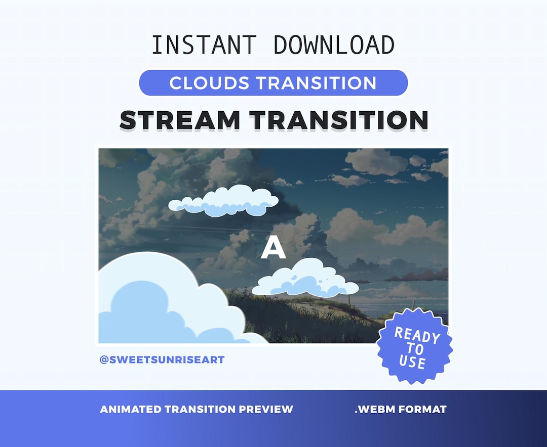 Pastel Clouds Transition Twitch | OBS Transition Streamlab Transition ...