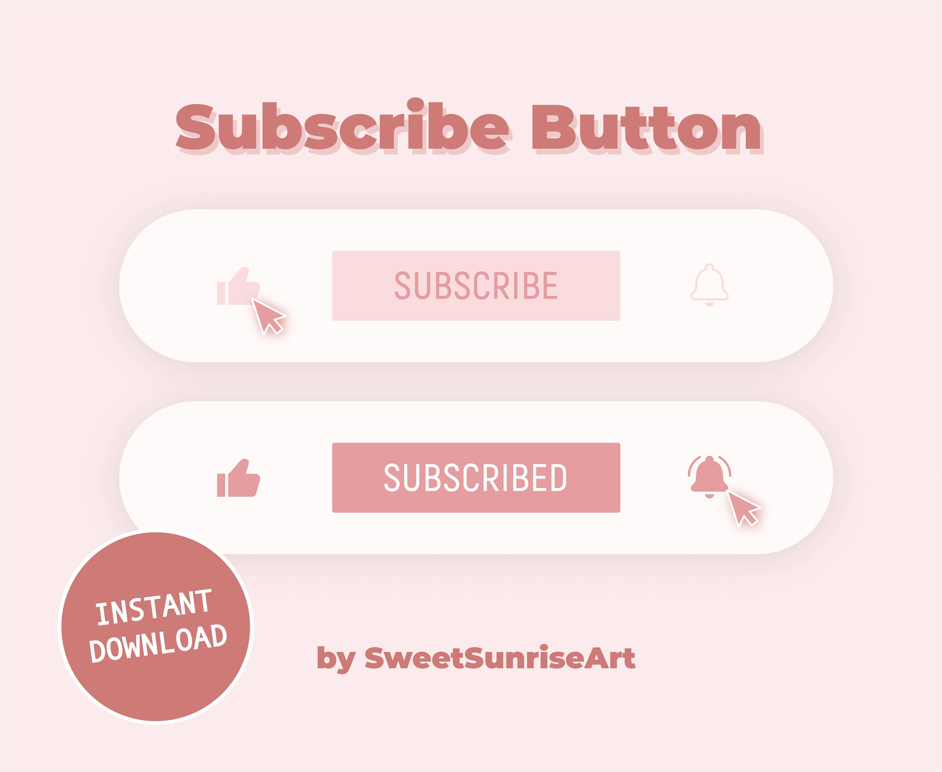 Animated Youtube Subscribe Button | Pink Like Button | Animated Overlay ...