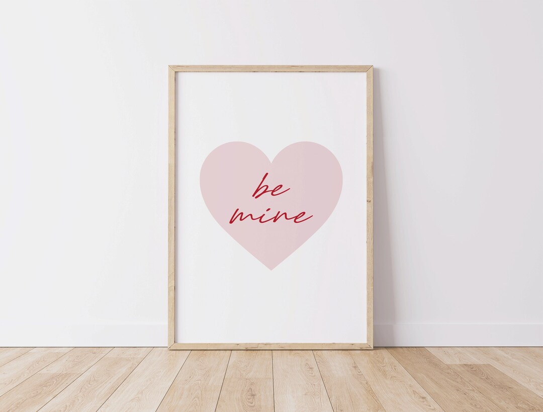 Be Mine XOXO Valentines Day Print Poster Cute Valentine Art Simple ...