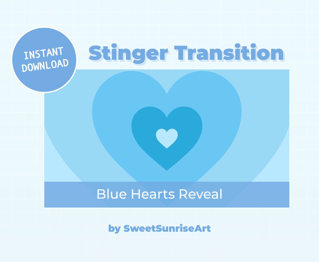 Blue Heart Stinger Transition Twitch | OBS Transition Streamlab Overlay ...