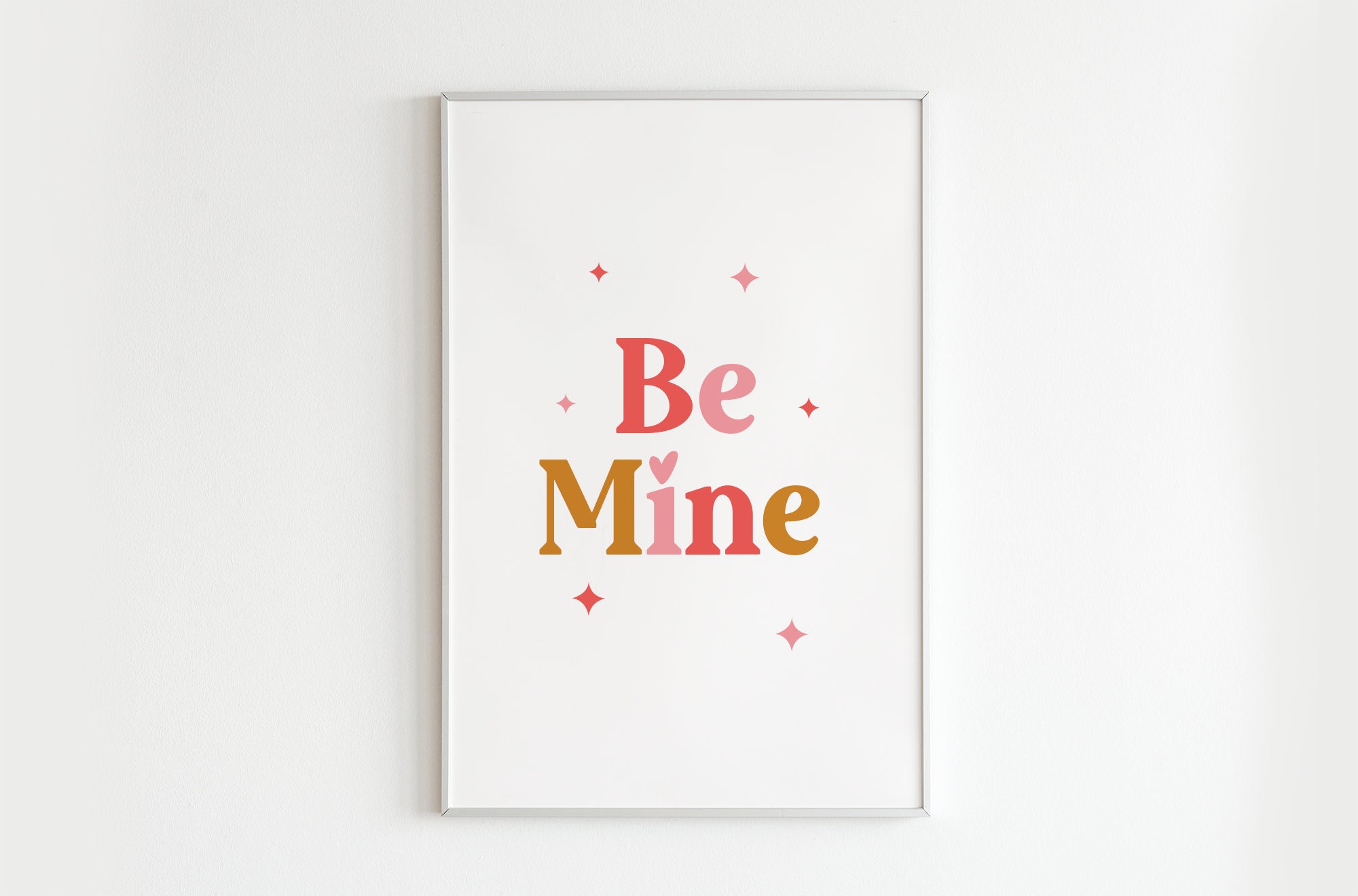 Be Mine XOXO Valentines Day Print Poster | Cute Valentine Art | Simple ...
