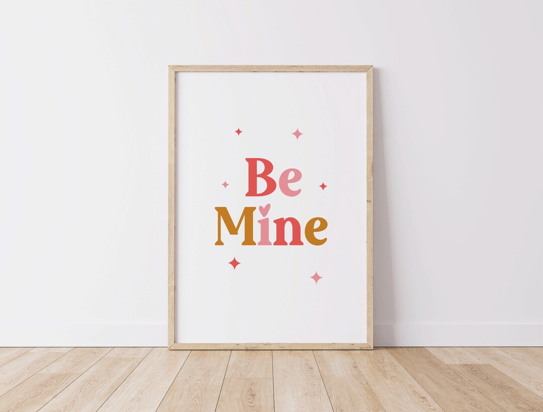 Be Mine XOXO Valentines Day Print Poster | Cute Valentine Art | Simple ...