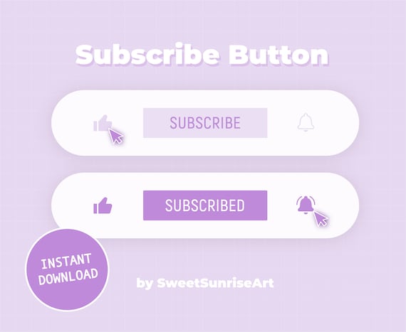 Animated Youtube Subscribe Button Purple Like Button - Etsy