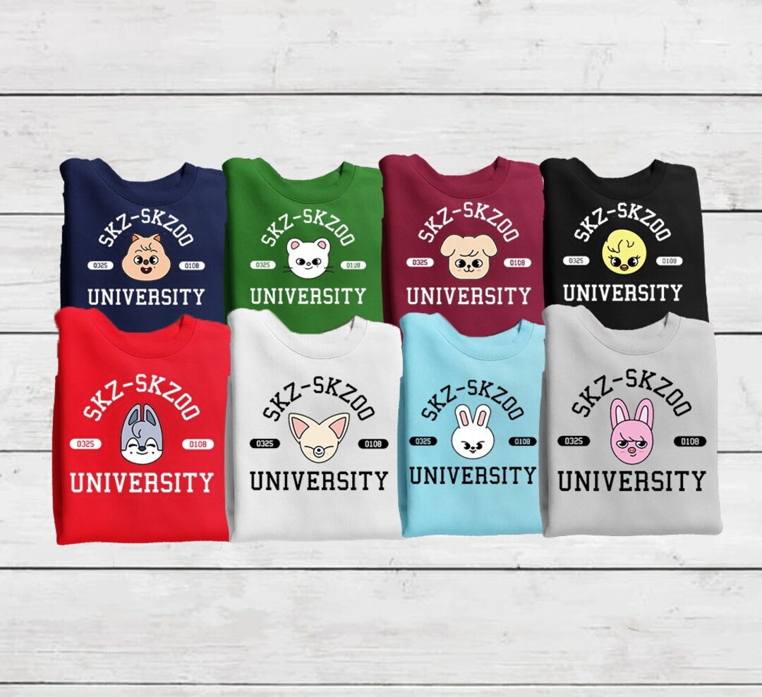 SKZOO University Sweatshirt Bang Chan Lee Know Changbin Tee - Etsy ...