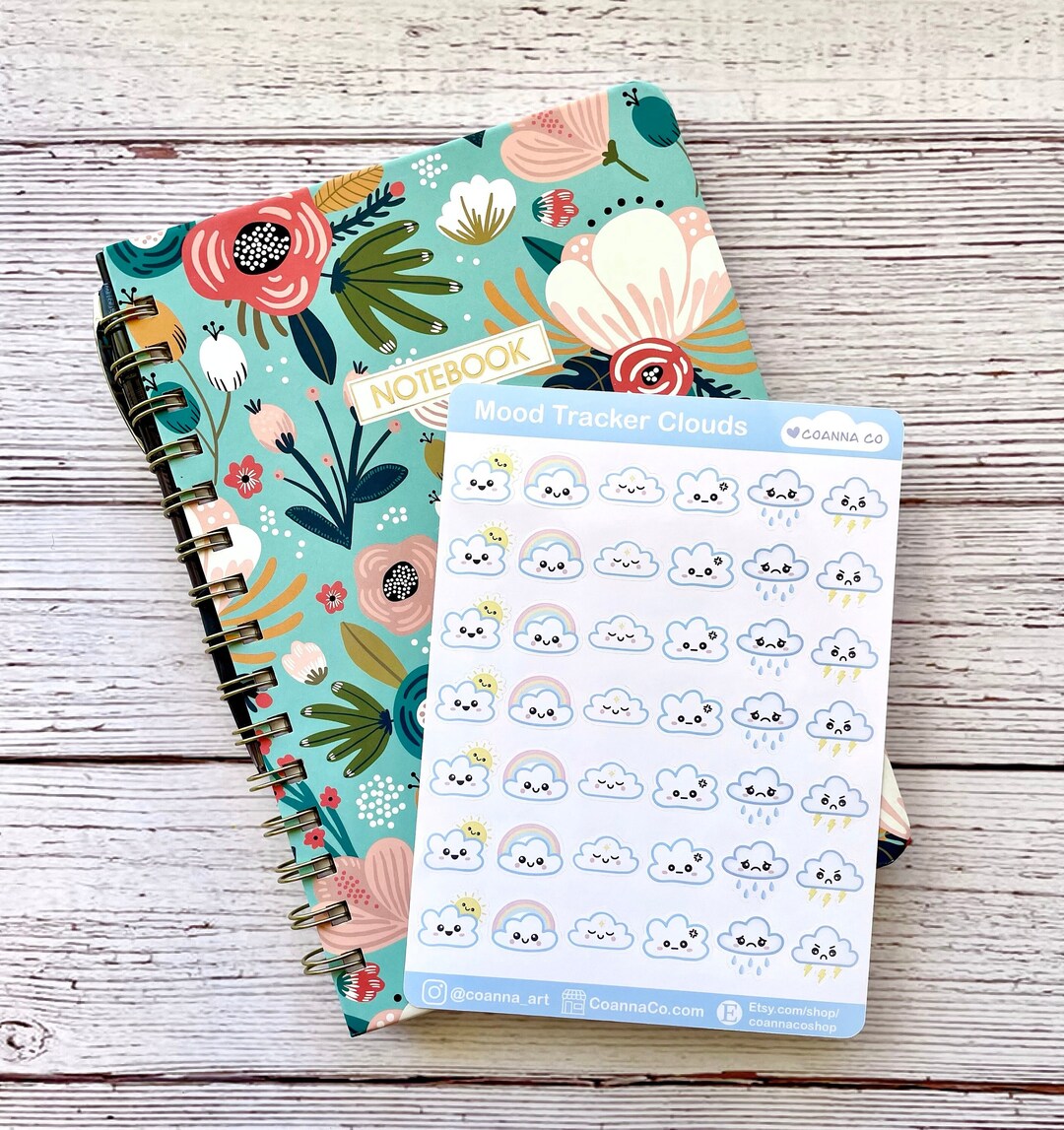 Cloud Friends Mood Tracker Sticker Sheet | Easy Peel | Glossy, Cloud ...