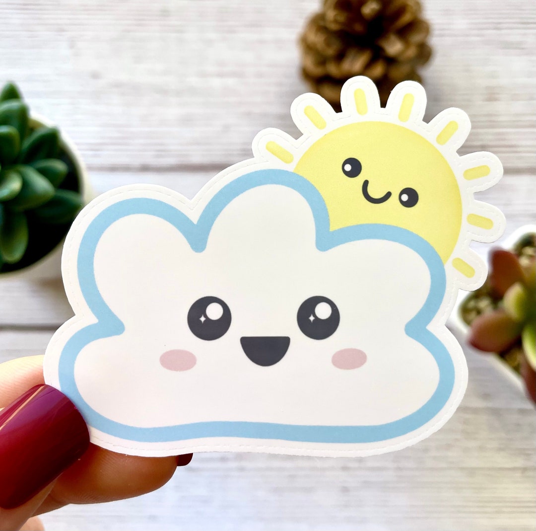 Sunshine Cloud Sticker | Easy Peel | Waterproof & Glossy, Cloud Lovers ...