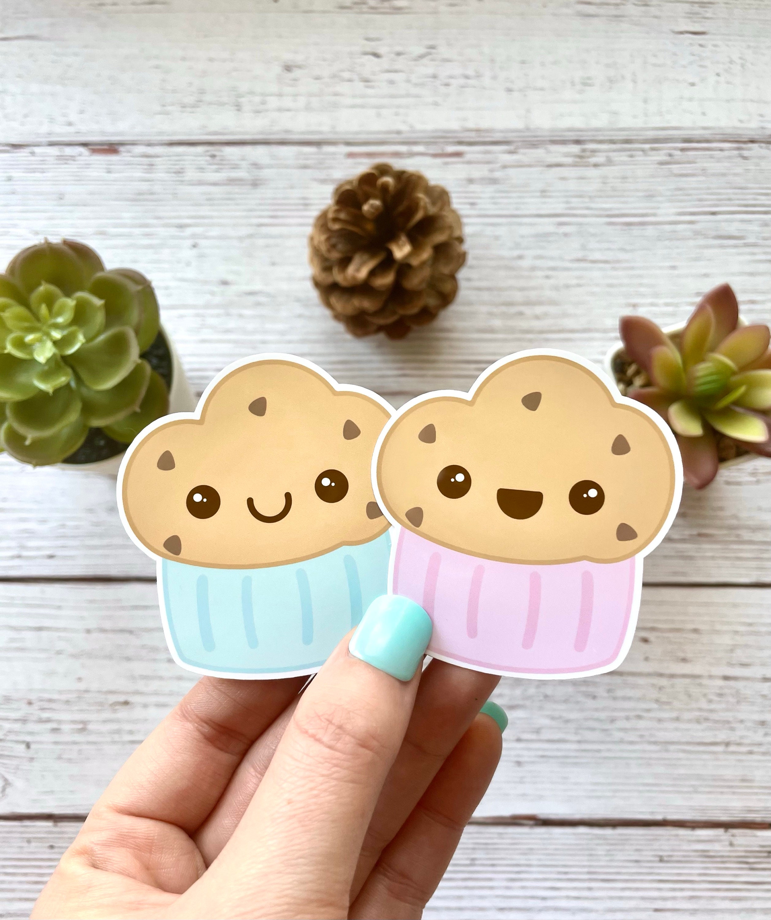 Family of Chocolate Chip Muffin Stickers Easy Peel Waterproof & Glossy ...