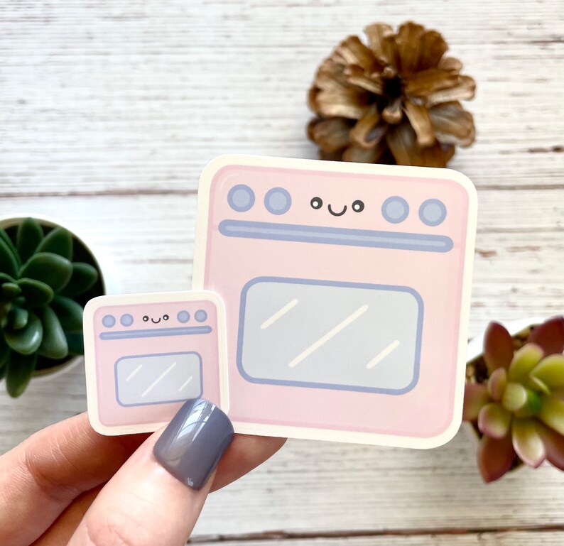 Shiny Pink Oven Sticker | Easy Peel | Waterproof & Glossy, Baking Lover ...