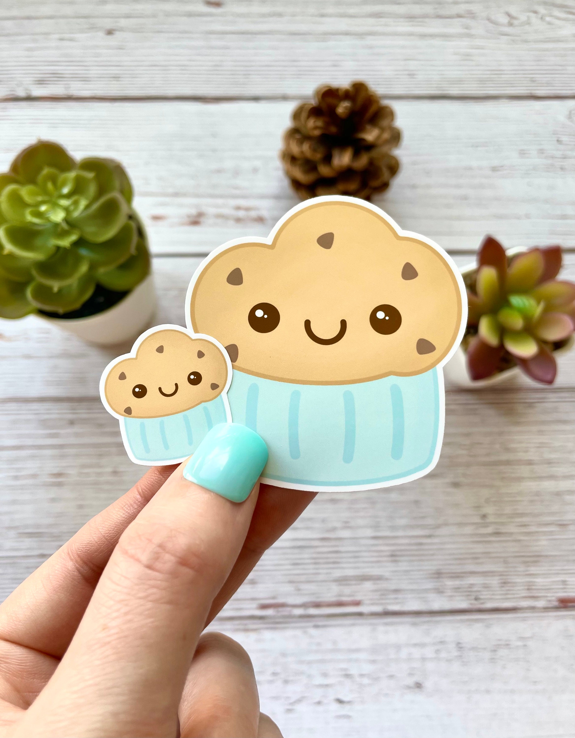 Family of Chocolate Chip Muffin Stickers Easy Peel Waterproof & Glossy ...