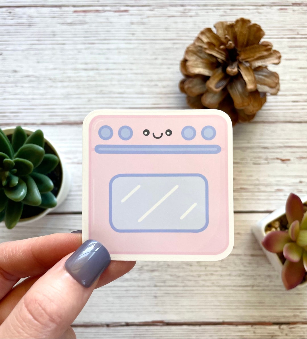 Shiny Pink Oven Sticker | Easy Peel | Waterproof & Glossy, Baking Lover ...