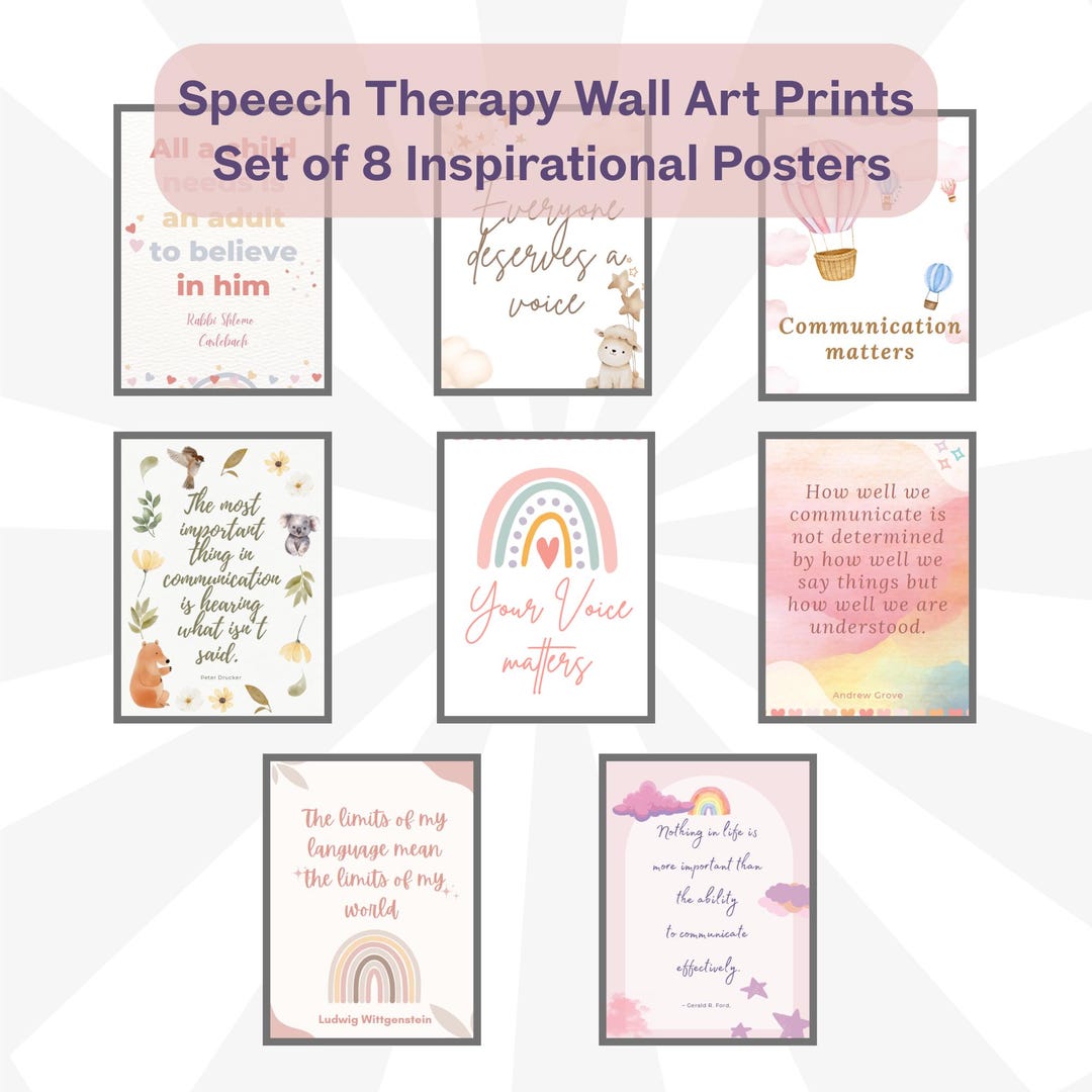 Speech Therapy Wall Art Prints – SLP Office Decor | Inspirational ...