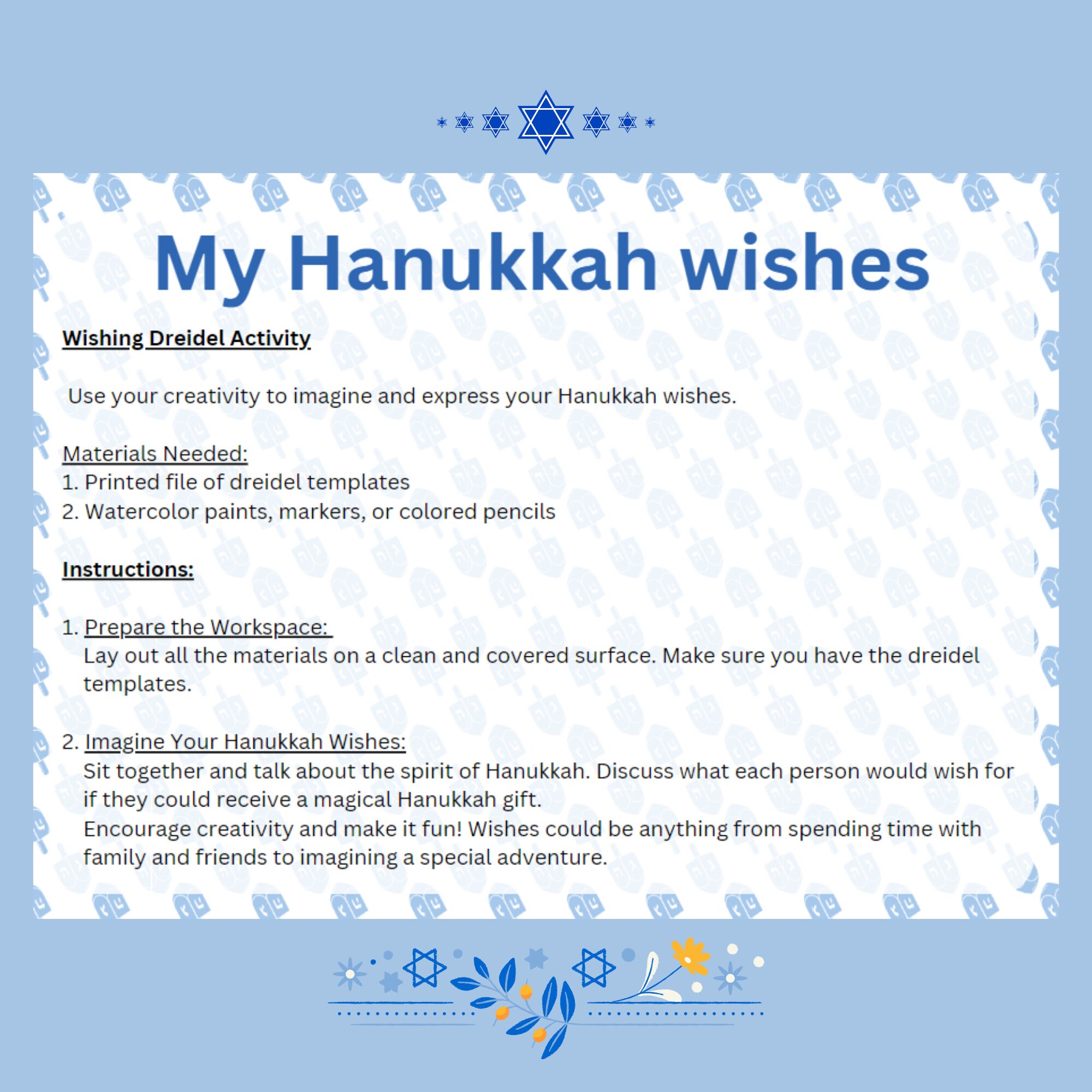 Hanukkah Wishes and Coloring Pages- Have Fun and Learn, Follow ...