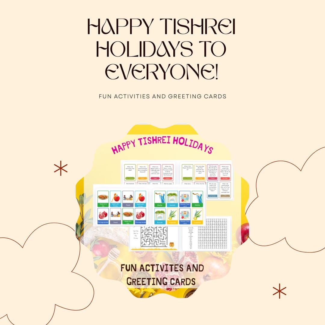 Tishrei Jewish Holidays Activity Pack: Printable Games & Crafts ...