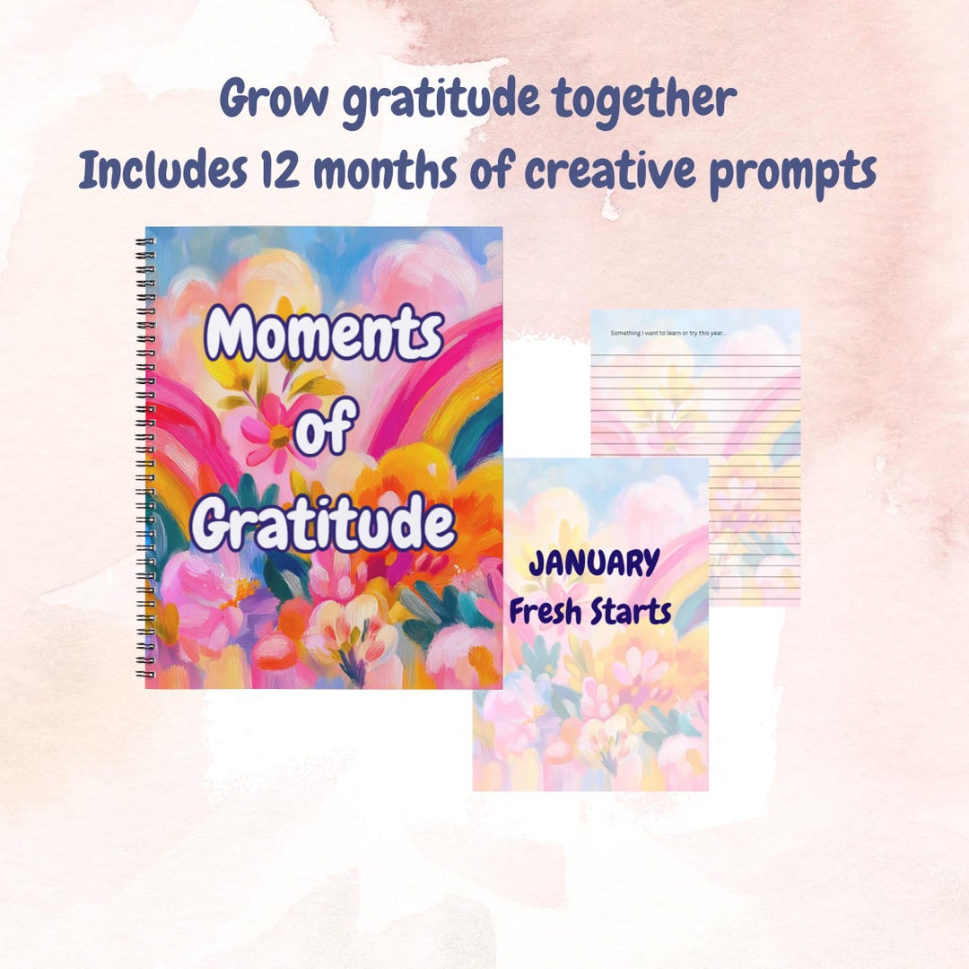 A Year of Gratitude Floral Printable Notebook for Kids & Families ...