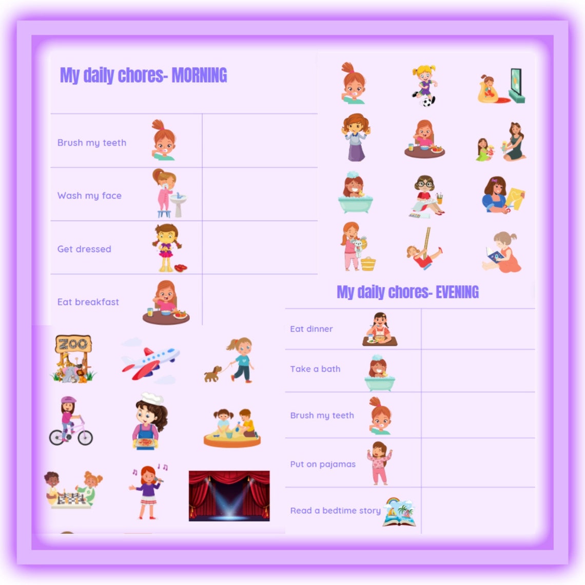 Daily To-do Board Routine for Kids | Morning & Evening Organization ...