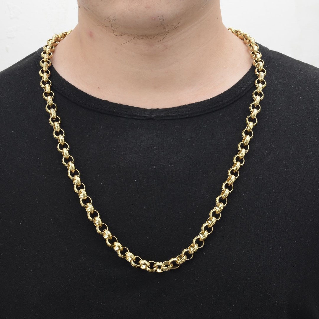 Belcher Chain Necklace 18 Carat Gold Filled Heavy Weight Precious Metal ...