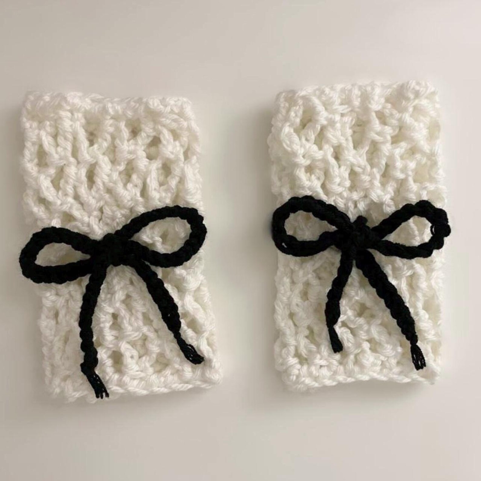 The Bow Crochet Fingerless Gloves | Crochet, Handmade, Bow, Dainty ...