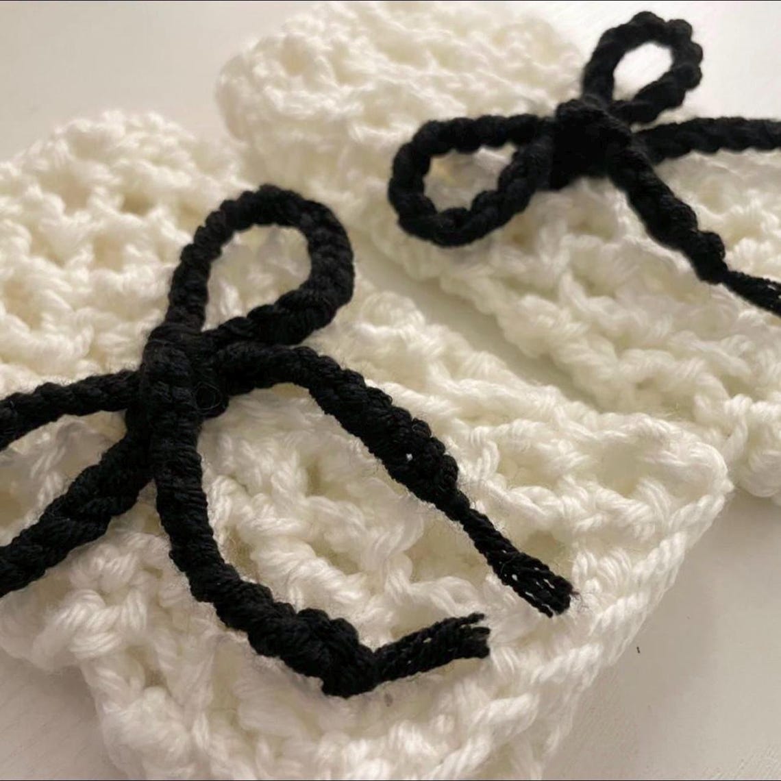 The Bow Crochet Fingerless Gloves | Crochet, Handmade, Bow, Dainty ...