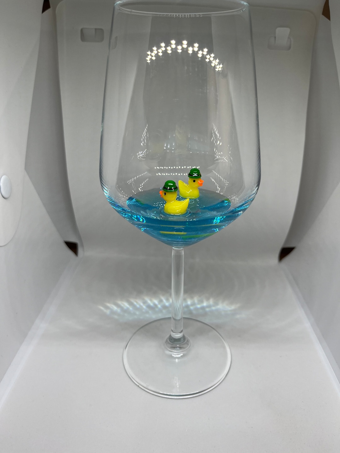 Wine Glass With Yellow Ducks Wearing St Patricks Day Hats / Irish Cast ...