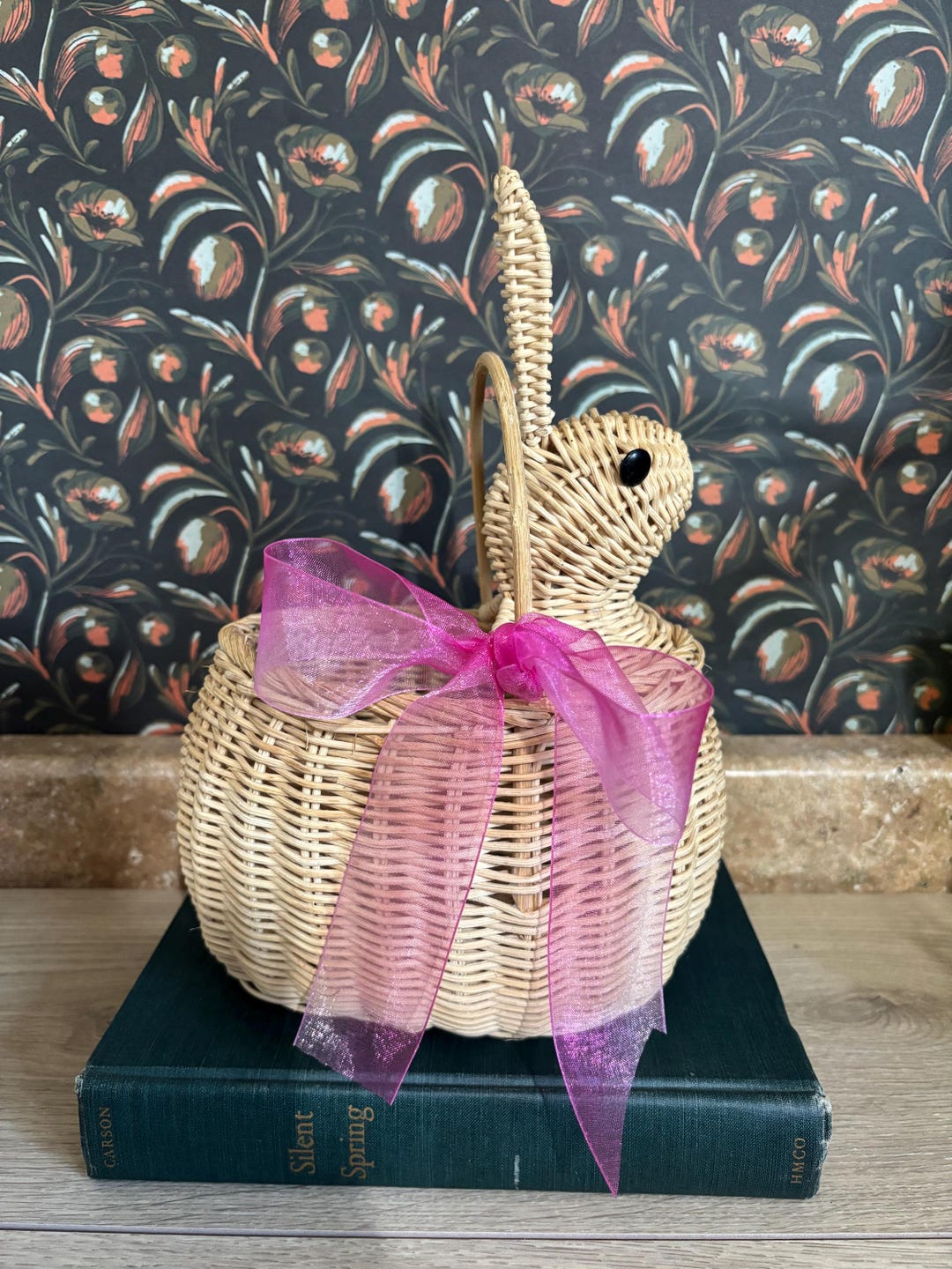 Vintage Wicker Rattan Rabbit Basket - Etsy