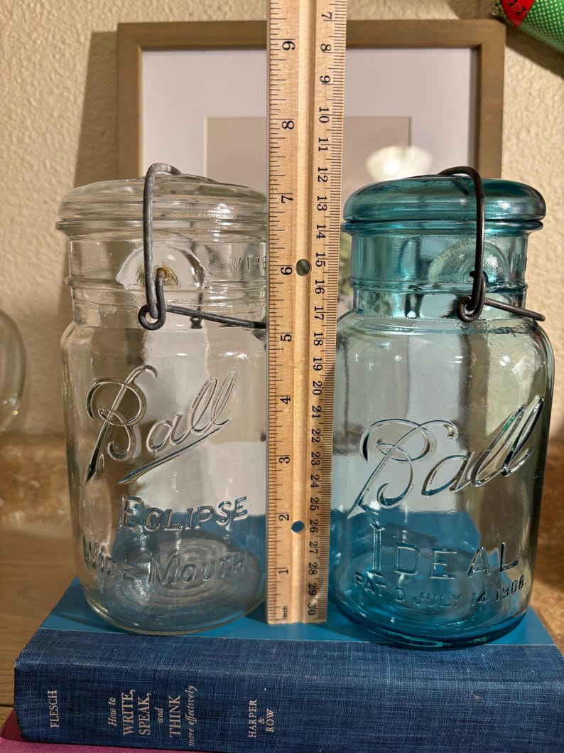 Antique Ideal Ball Mason/ball Eclipse Wide Mouth Jar 1910 1923 Blue ...