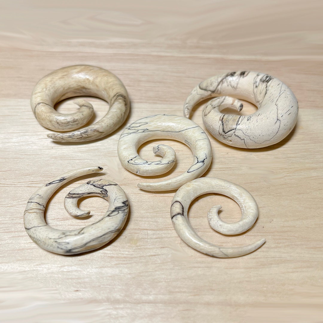 Organic Spalted Tamarind Wood Spiral Taper • Sold as Pair • Natural ...