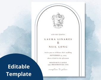 Silver Falcon Invitation Canva Template Printable Download - Etsy